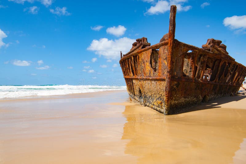 Shipwreck, Maheno Fraser Island Stock Image - Image of locations ...