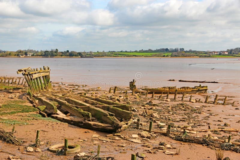 Shipwreck on the River Exe Estuary in Devon Stock Photo - Image of ...