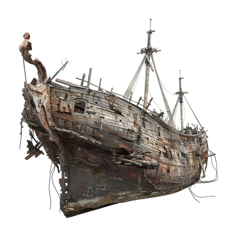 Shipwreck on Transparent Background - Ai Generated Stock Illustration ...