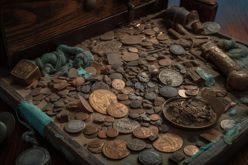 Shipwreck Treasure Trove with a Vast Array of Artifacts and Coins Stock ...