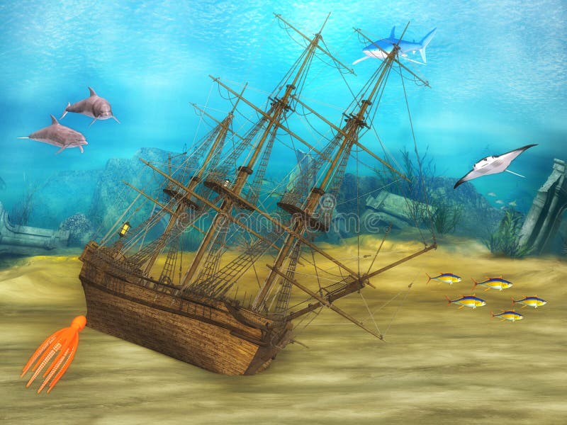 Underwater Background Shipwreck Stock Illustrations – 574 Underwater ...