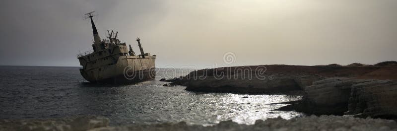 Shipwrecked stock image. Image of ship, stranded, coast - 126196533