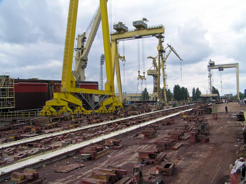 Shipyard stock photo. Image of hull, machine, parts, ships - 553130