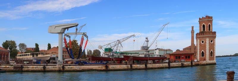 Shipyard, Arsenale in Venice Stock Photo - Image of water, crane: 26729998