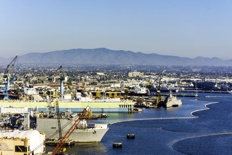 Shipyard in Bay at San Diego,California Stock Photo - Image of defense ...