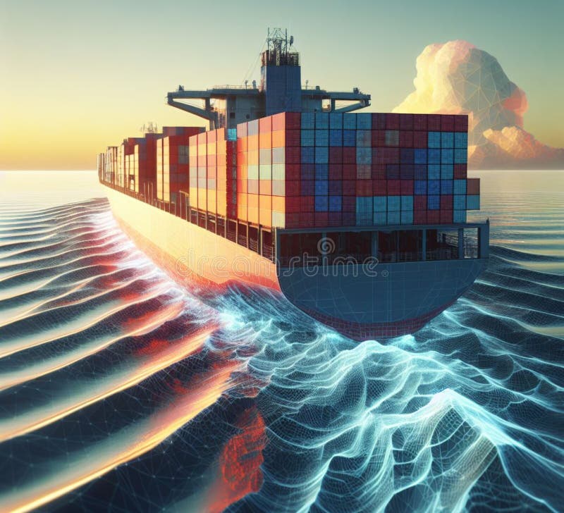 Stack Container Carho Ship Canal Port Freight Sea Computer Aid Service ...