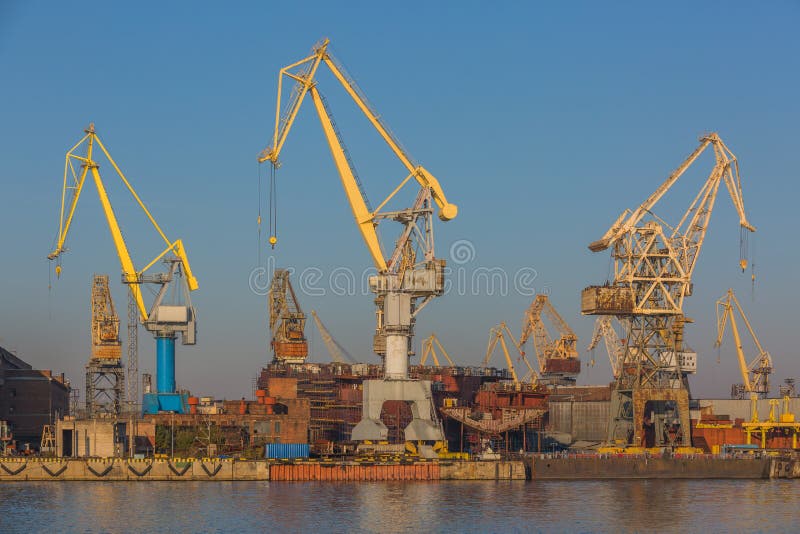 Shipyard Have Crane Machine, Shipyard Industry Stock Image - Image of ...