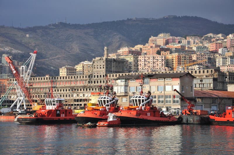 Shipyard - Industrial View, Genoa, Italy Stock Photo - Image of crane ...