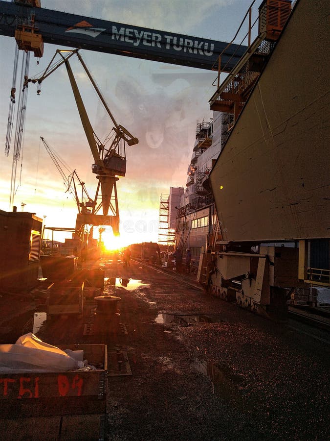 Shipyard at Work, Ship Repair, Freight. Industrial Stock Photo - Image ...