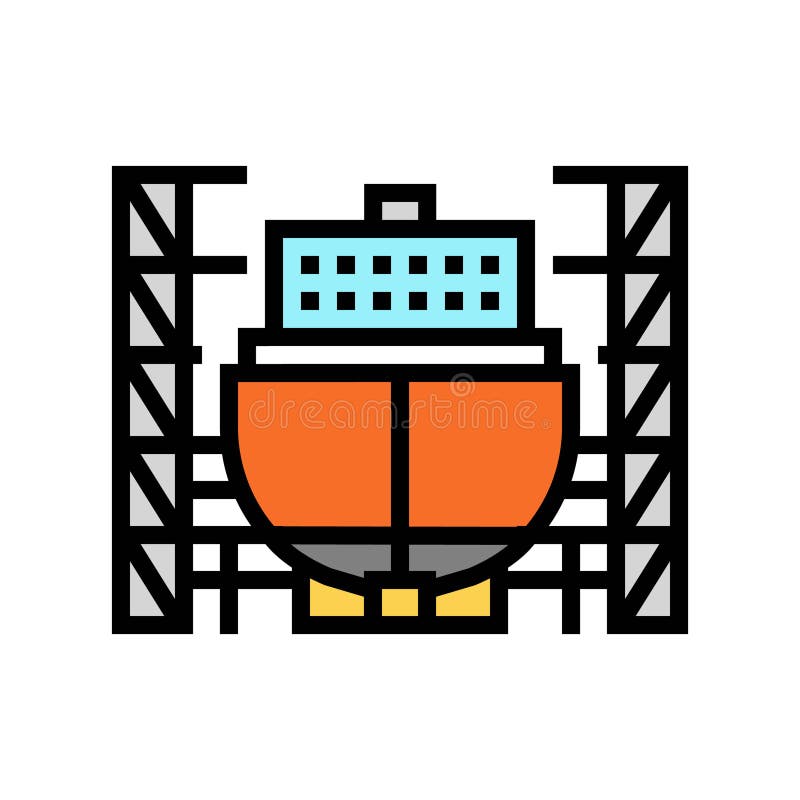 Shipyard Manufacturing Process Color Icon Vector Illustration Stock ...