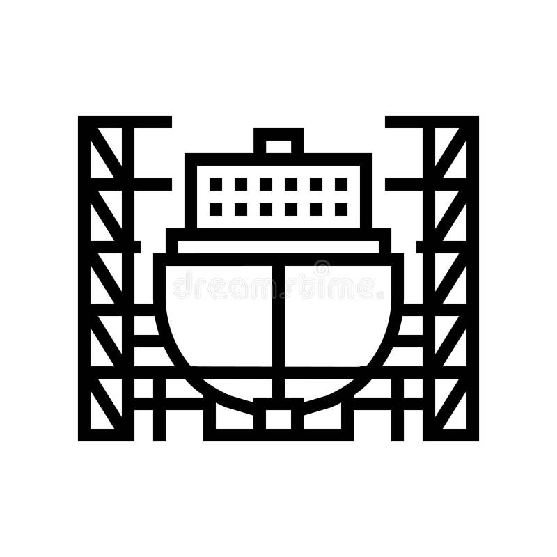 Shipyard Manufacturing Process Line Icon Vector Illustration Stock ...