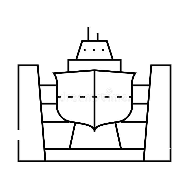 Shipyard Manufacturing Process Line Icon Vector Illustration Stock ...