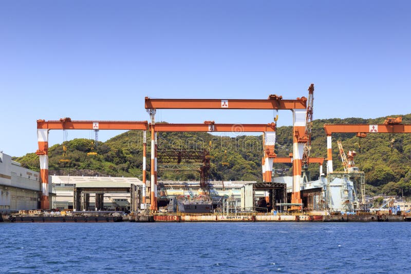 Shipyard in Nagasaki Harbor Editorial Photo - Image of industrial ...