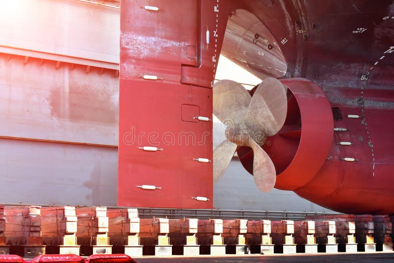 Shipyard Propeller with Rudder Under Reconstruction, Stock Photo ...