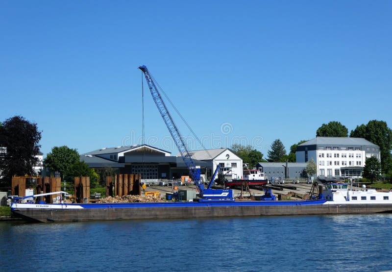 Shipyard on the River Rhine Editorial Stock Image - Image of commercial ...