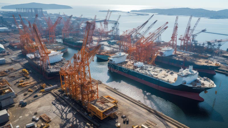 Shipyard storage stock photo. Image of rows, vessels - 321067874