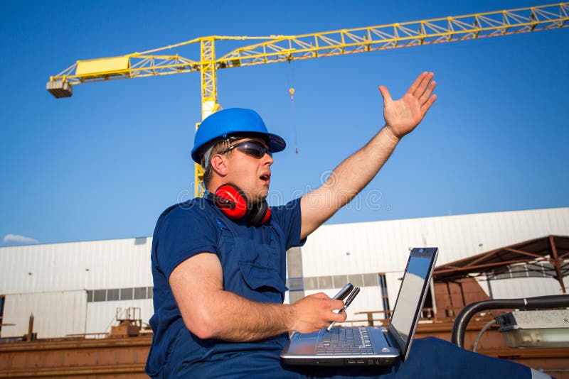 Shipyard workers stock image. Image of outdoors, jacket - 30749405