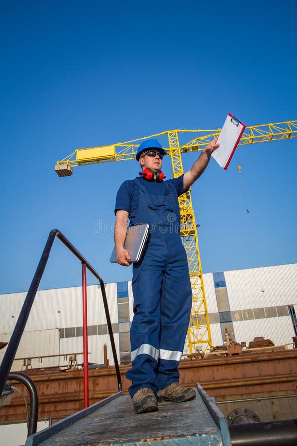 Shipyard workers stock photo. Image of industry, folder - 30702108