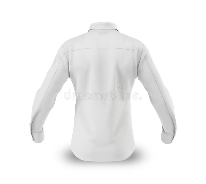 Shirt Back View on White Background Stock Illustration - Illustration ...