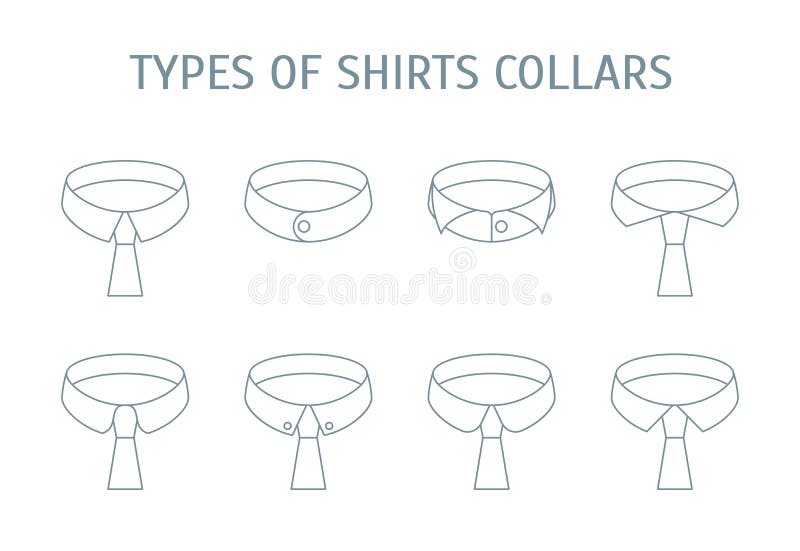 Shirt Collars, Jacket Types Flat Line Icons Set. Formal Clothing Vector ... Shirt Collars, Jacket Types Flat Line Icons Set. Formal Clothing Vector ...