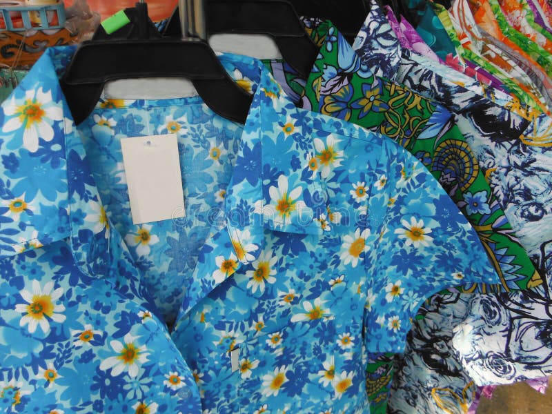 Shirt with flower pattern. stock image. Image of rail - 40035455