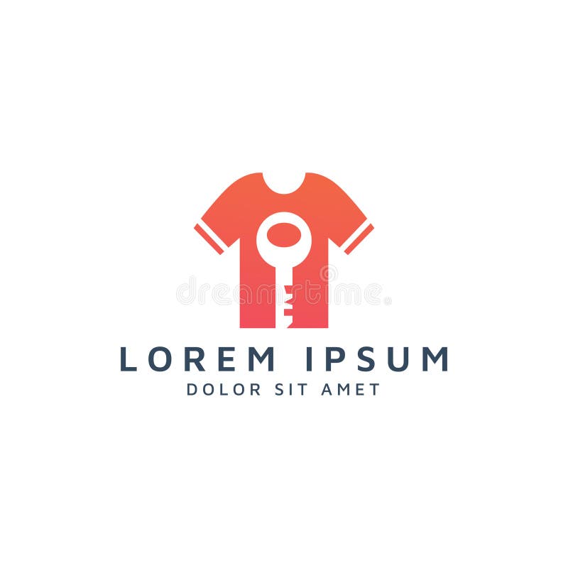 Shirt and Key Negative Space Logo Design Stock Vector - Illustration of ...