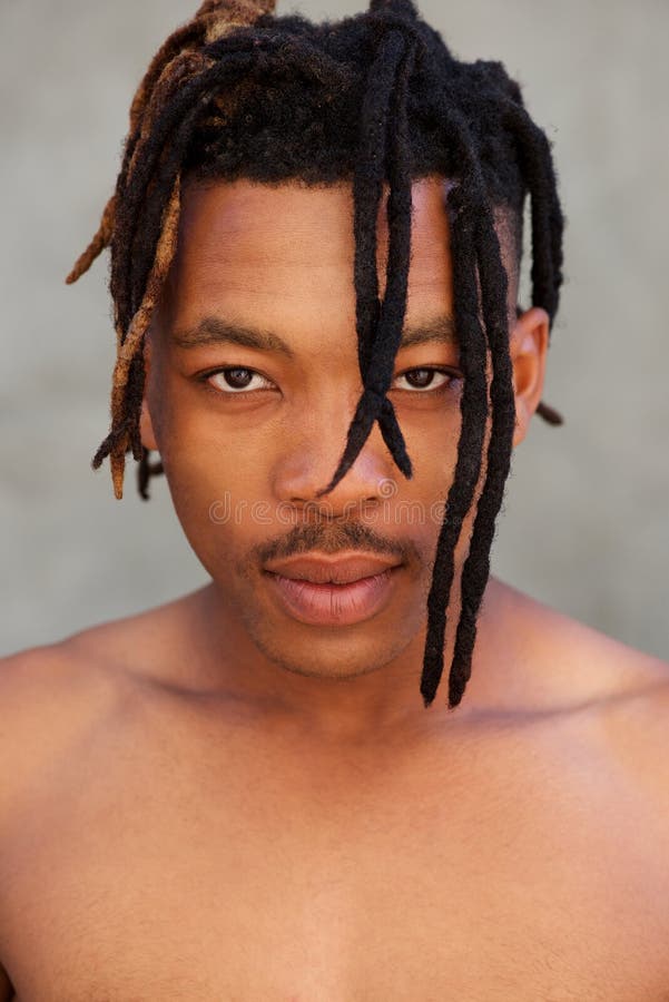 Shirtless African Man with Dreadlocks Stock Photo - Image of black ...