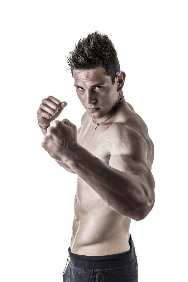 Handsome Athletic Young Man in Black T-shirt Stock Image - Image of ...