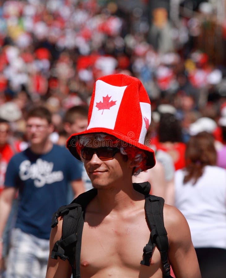 Shirtless Man on Canada Day Editorial Stock Photo - Image of outside ...