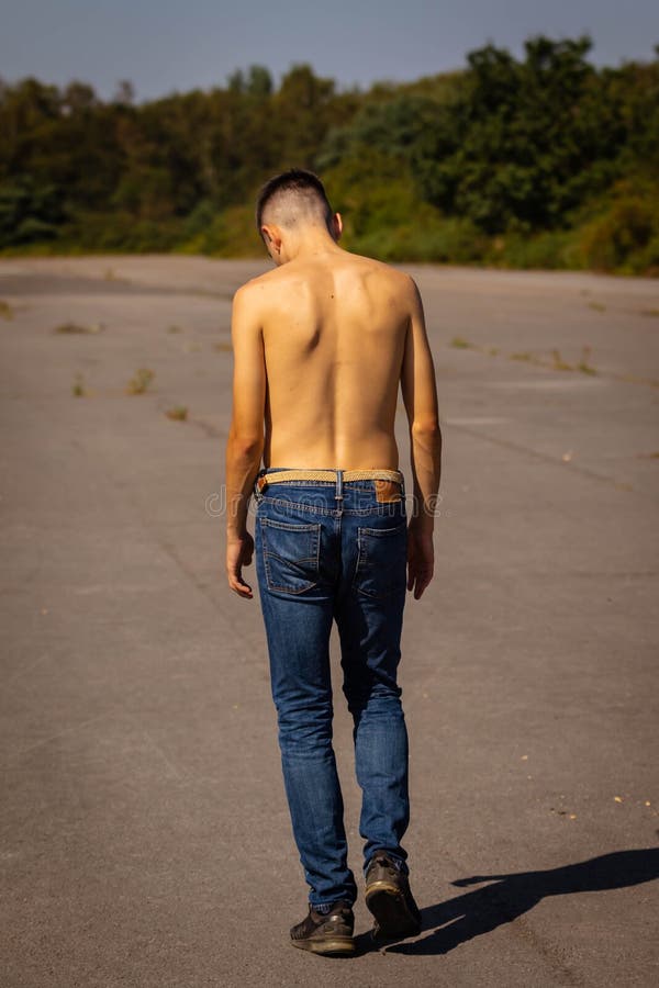Shirtless on a summer day stock photo. Image of teenager - 230053324