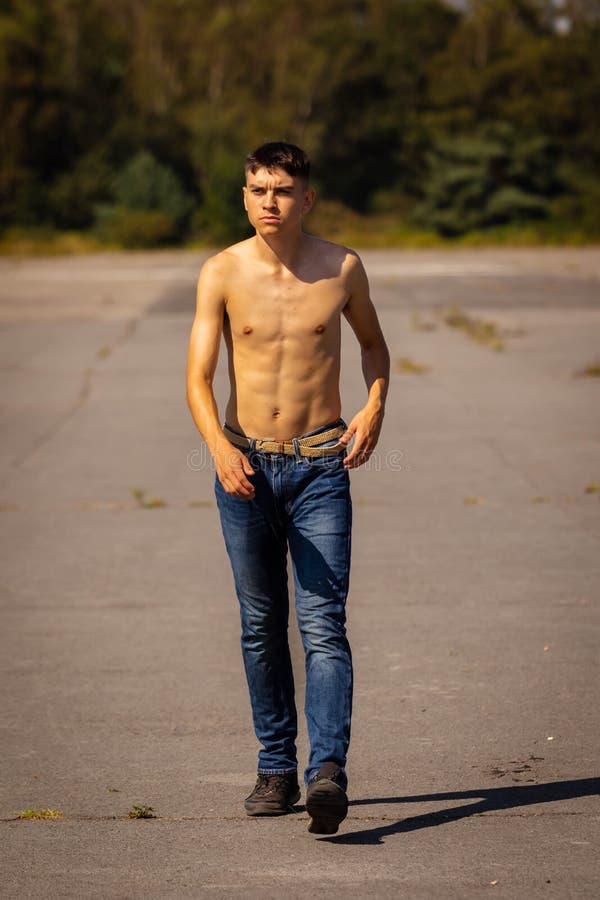 Shirtless on a summer day stock image. Image of bicep - 230053523