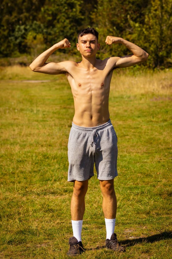 Shirtless on a summer day stock photo. Image of teenager - 230053324