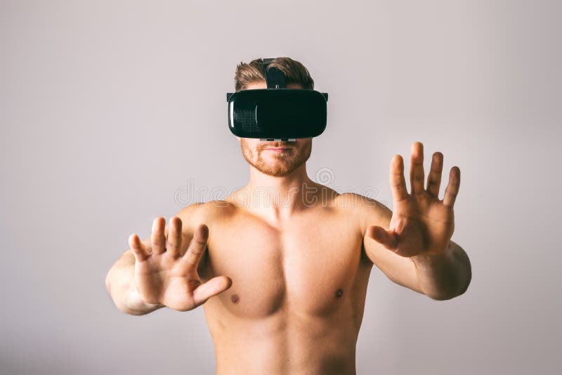 Shirtless Young Man Wearing VR Headset Stock Image - Image of hands ... Shirtless Young Man Wearing VR Headset Stock Image - Image of hands ...
