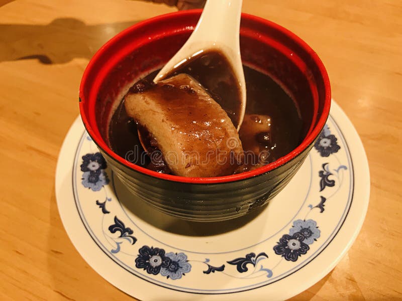Red Bean Porridge Served with Mochi. Stock Photo - Image of japanese ...