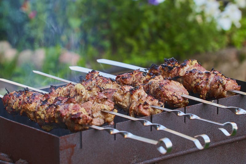 Shish-kebab Russian Version Stock Photo - Image of white, food: 87263522