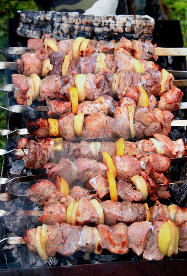 Shish kebab (shashlik) stock image. Image of skewer, meat - 5181319