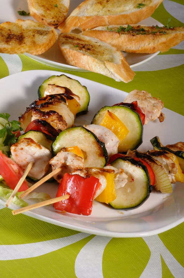 Shish Kebab and Toasts stock image. Image of toast, pepper - 10808293