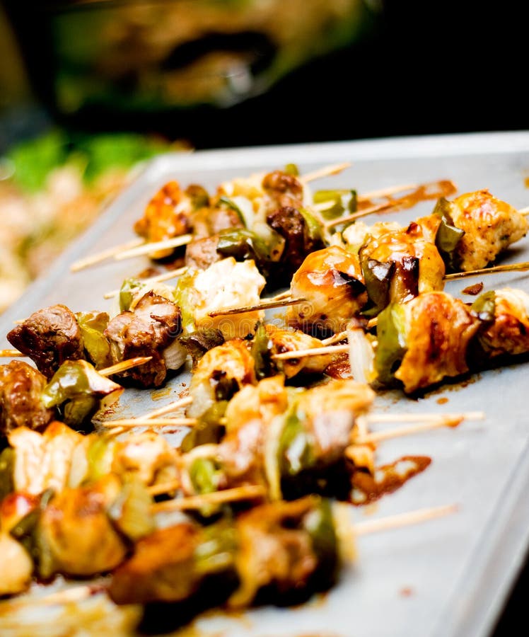 Shish Kebab Tray stock photo. Image of grilled, kebab - 13105008