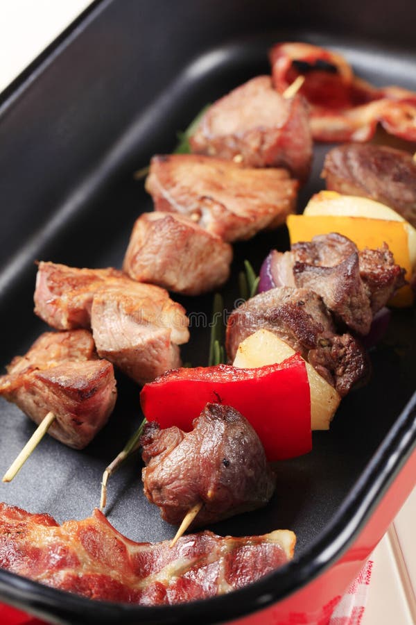 Shish Kebabs on the Grill stock photo. Image of kebobs - 5290782