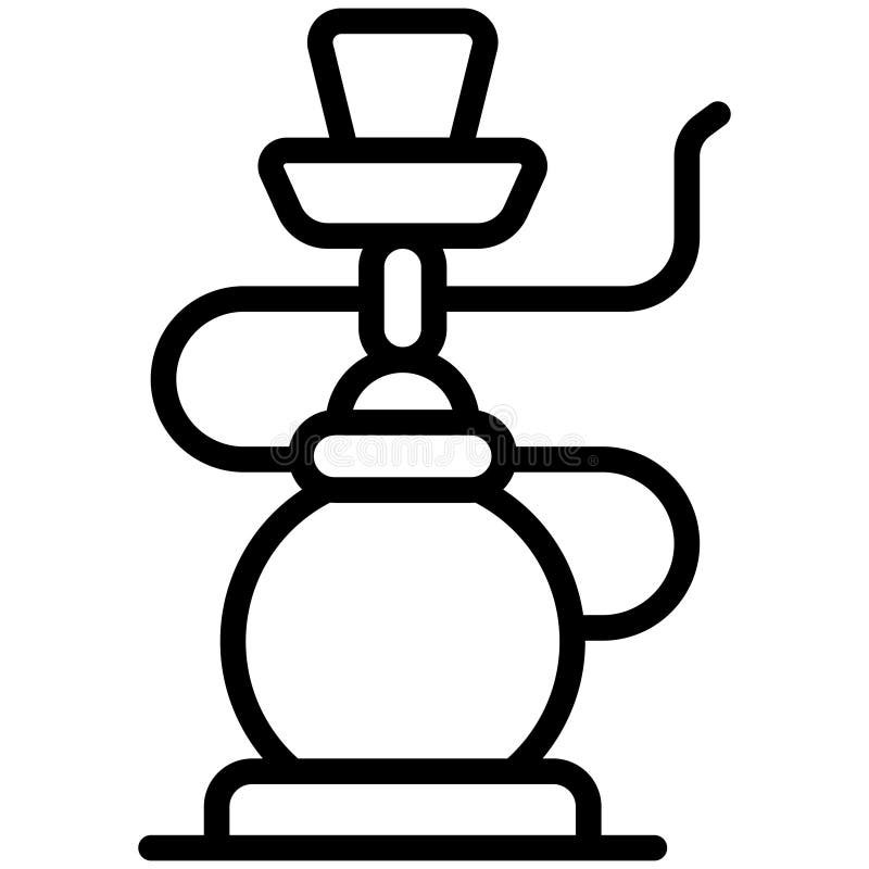 Shisha Hookah Vector Outline Stock Vector - Illustration of water ...