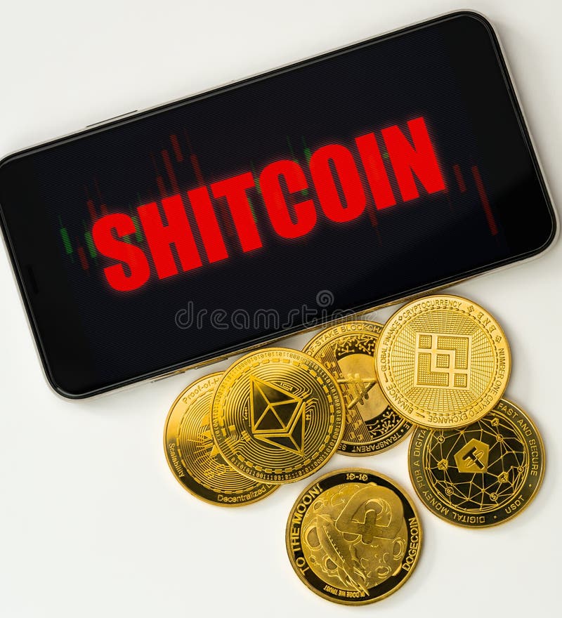 Shit Coin on Cryptocurrency Trading App Stock Image - Image of saving ...