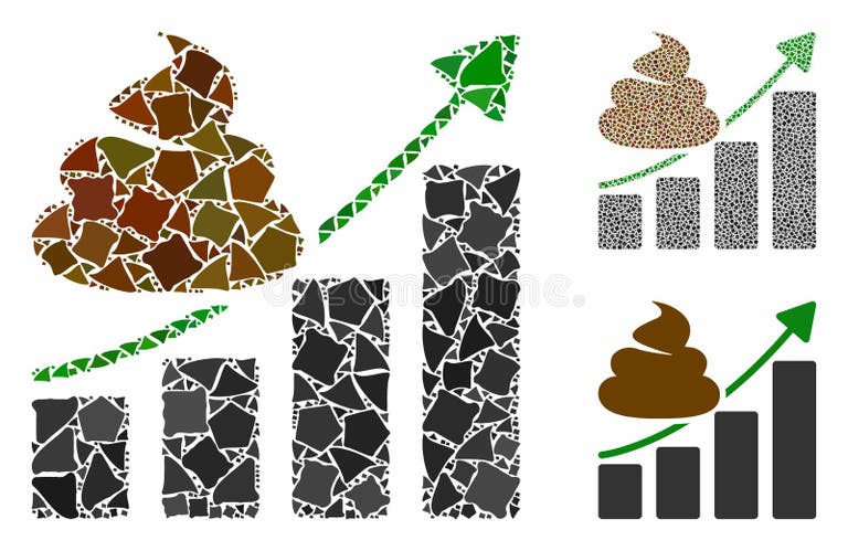Shit Growing Chart Composition Icon of Raggy Elements Stock Vector ...