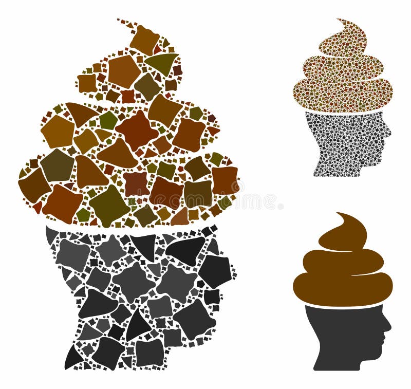 Shit Guy Mosaic Icon of Inequal Pieces Stock Vector - Illustration of ...