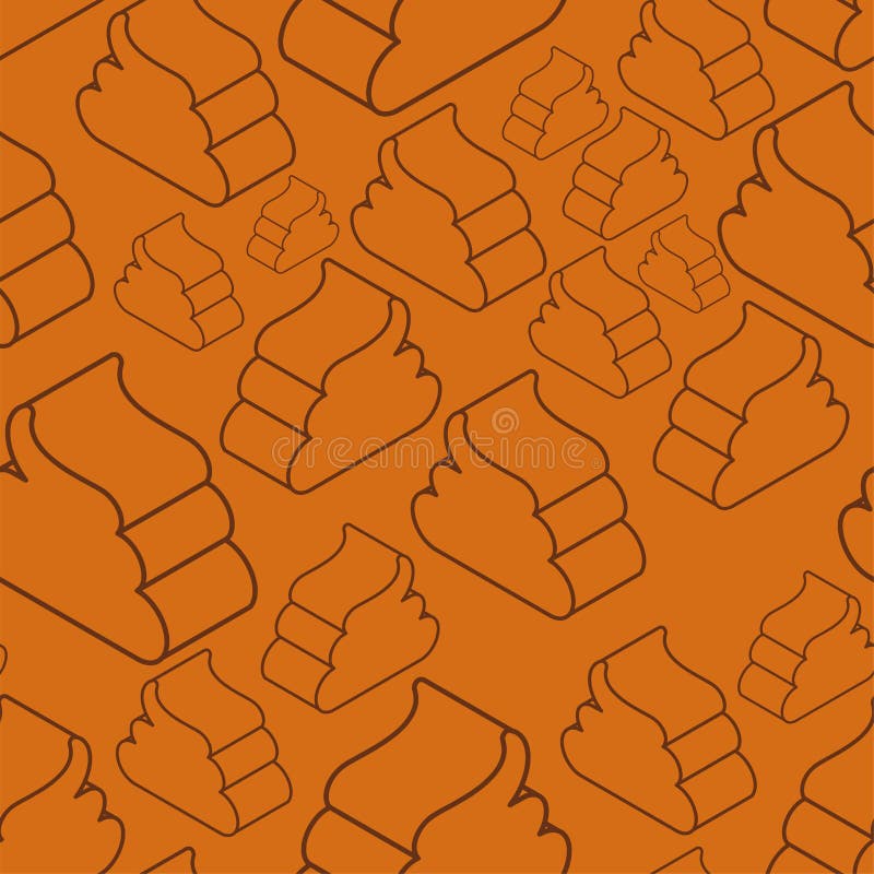 Shit Isometric Style Pattern Seamless . Poop Background Vector Stock ...