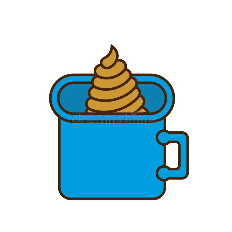 Shit in Pot. Poop in Boiler Stock Vector - Illustration of element ...