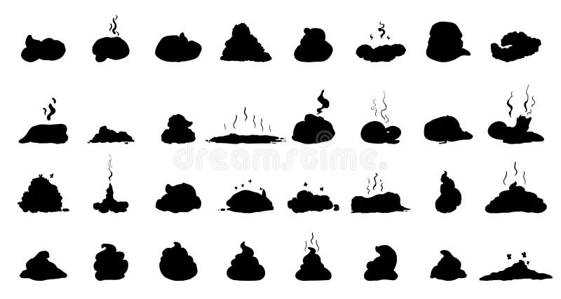 Shit Silhouettes. Big Vector Set of Poop Piles Stock Vector ...