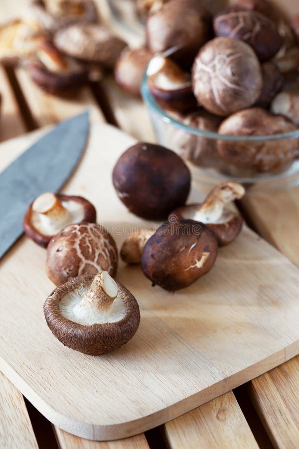Shitake Mushroom Prepare for Cooking Stock Photo - Image of edible ...