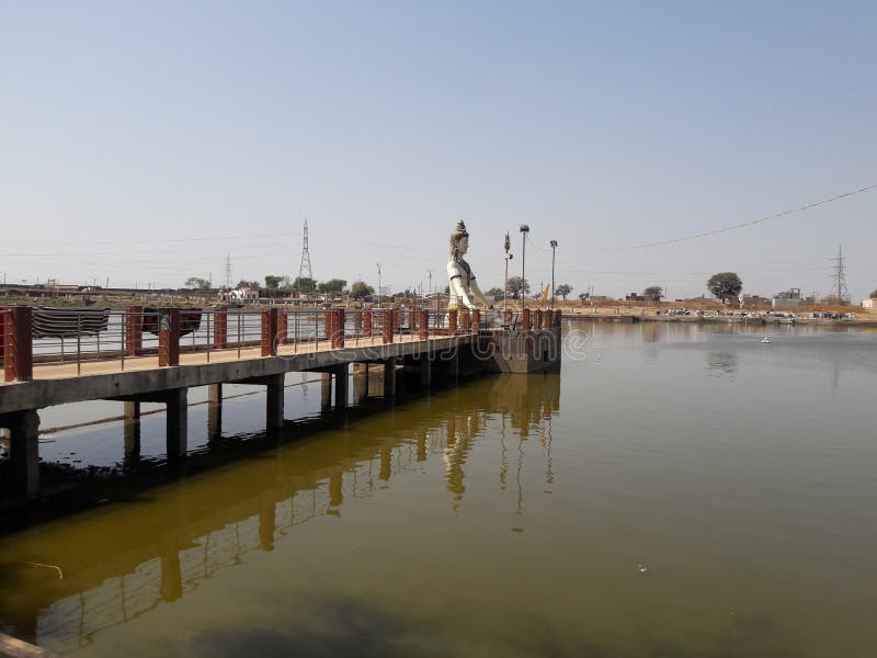 Shiv Statue at Talab, Pratapgarh Stock Photo - Image of breakfast ...