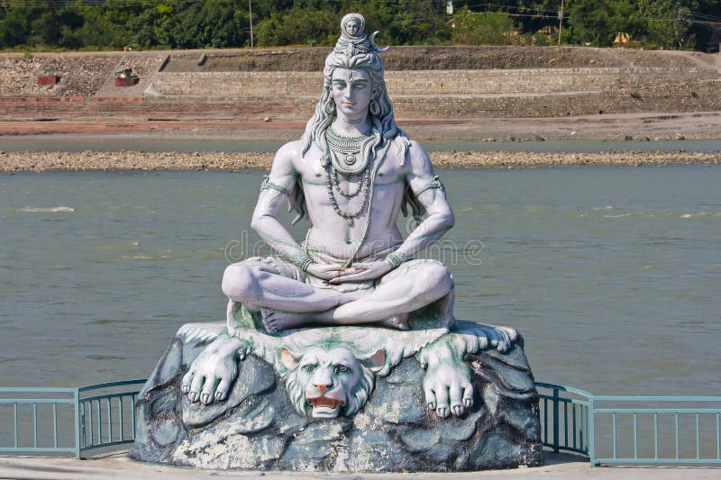 Shiva Statue in Rishikesh, India Stock Photo - Image of healthy, prayer ...