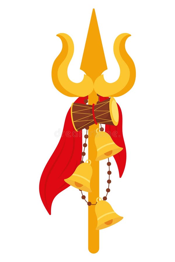 Vetor De Simbolo Trishul Shiva Deity Ornaments Tripund With Trishul